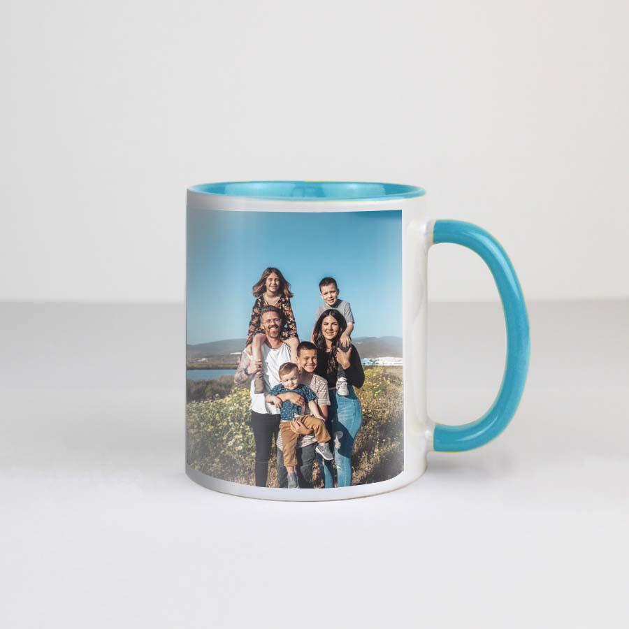 Light Blue Photo Mug 325ml – Picsme